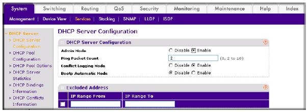 How do I configure a Dynamic Host Configuration Protocol (DHCP) server in dynamic mode using the ...